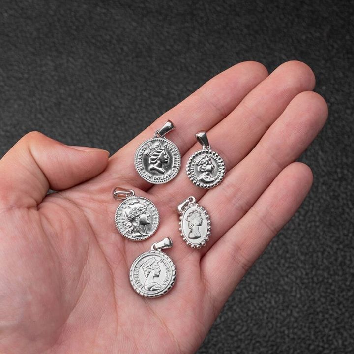RHYSONG Vintage Diy Portrait Coin Pendant 316L Stainless Steel Charm ...