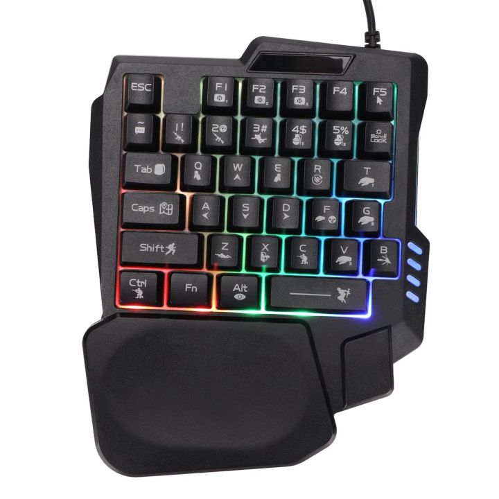 One Handed Gaming Keyboard, 35 Keys Gaming Keyboard 35 Keys for Mobile Games for Computer ...