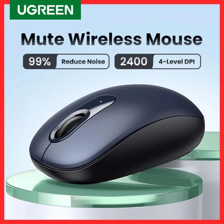UGREEN Mouse Wireless Ergonomic Shape Silent Click 2400 DPI For MacBook ...