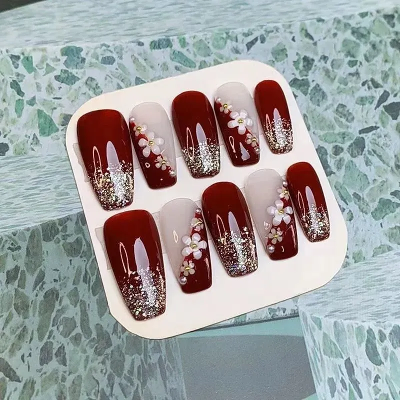 Red Wedding Nail Art