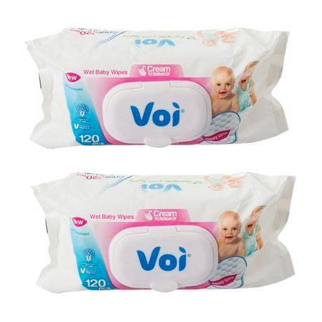 Voi Baby Wet Wipes Cream Lotion 120 Pcs Pack, Made in Turkey | Daraz.com.bd