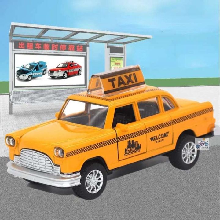 【Toy life hall】Zinc Alloy Taxi Model Toy With Sound Light Plastic Taxi ...