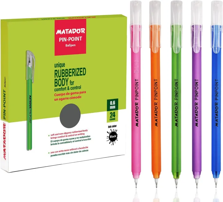 Matador Pin-Point Ball Pen_Pen Black Ink 0.6 mm 12 Pcs Set | Daraz.com.bd
