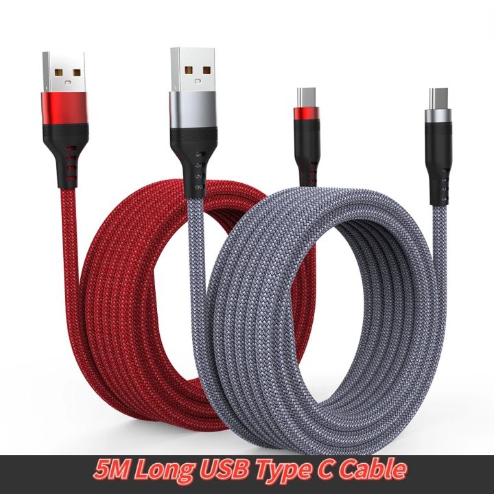 5M Long USB Type C Cable For Samsung S20 Fast Charging USB-C Type-C ...