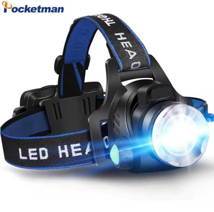 Powerful LED Headlamp 18650 DC Rechargeable Headlight Zoomable Head ...