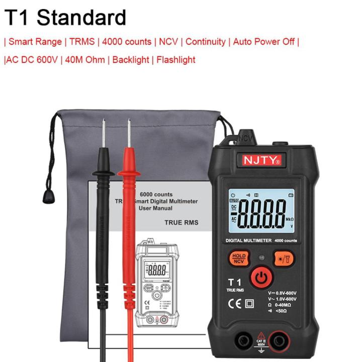 Smart Multimeter Digital DIY DMM DC 600V 4000 counts TRMS Continuity ...