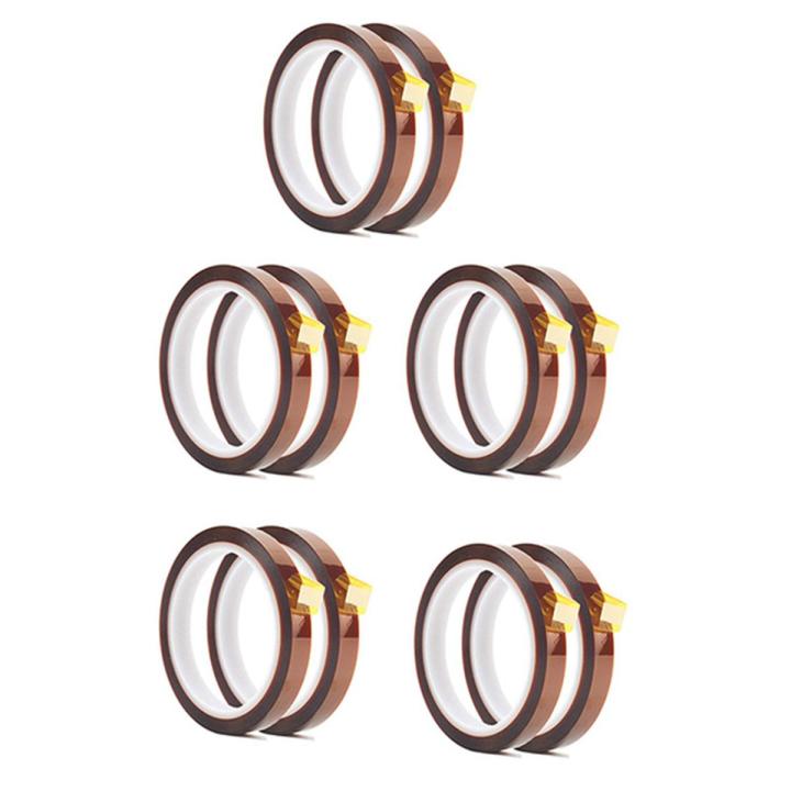 10 Rolls 10mm x 33M 108Ft Heat Press Tape- Heat Resistant Sublimation ...