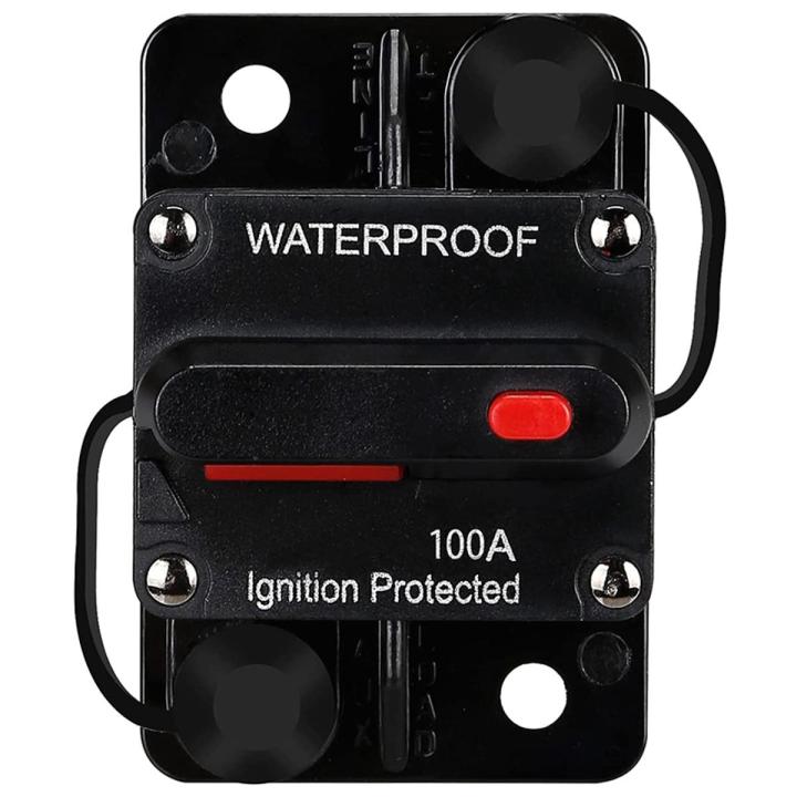 Waterproof Circuit Breaker,With Manual Reset,12V-48V DC,100A,for Car ...