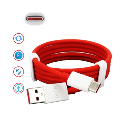 OnePlus Super Fast Dash Charger Cable USB Type-C - Red | Daraz.com.bd