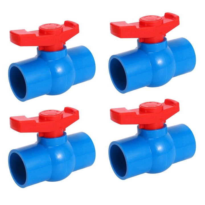 4X 40mm x 40mm Full Port Red Handle Lever U-PVC Ball Valve Blue | Daraz ...