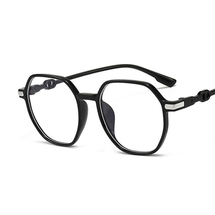 Anti-blue light polygonal large frame flat mirror fashion light glasses ...