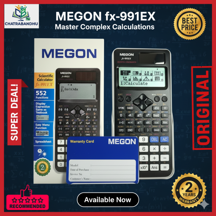 FX-991ex Scientific Calculator,(MEGON) (ORGINAL)(2 Year Official ...