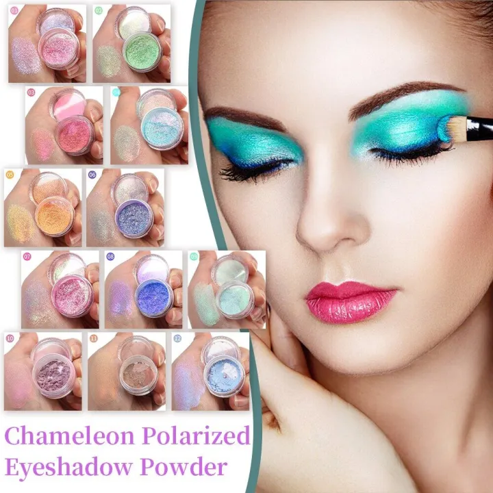 12 Colors Polarized Eyeshadow Powder Long Lasting Waterproof ...