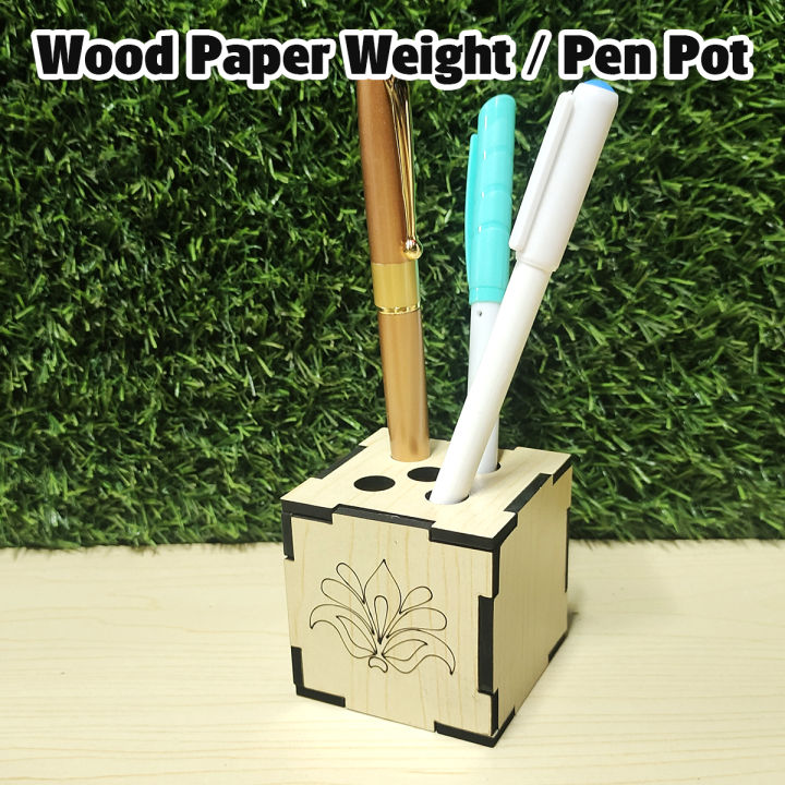 Wood Paper Weight / Pen Pot | Daraz.com.bd