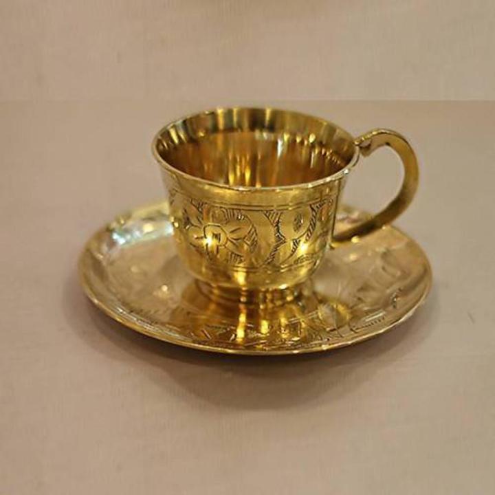 Pitol Tea Cup Set / Brass Tea Cup and Saucer - Coffee Mug - Coffee Mug ...