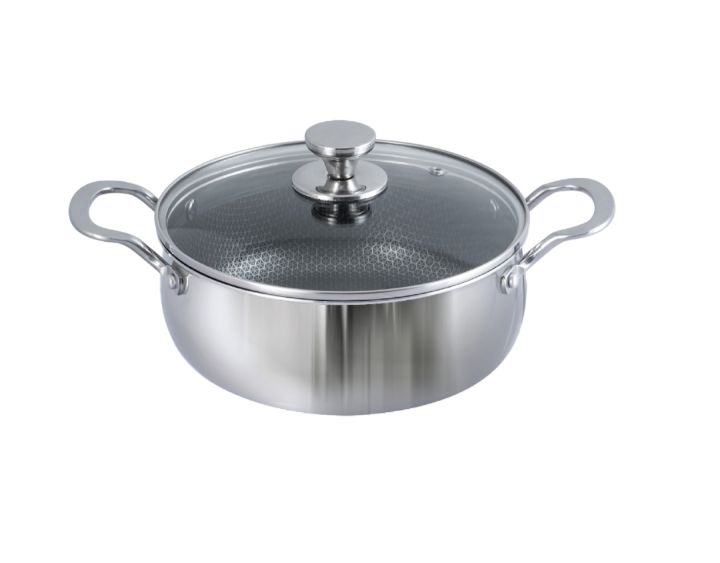 Kiam 22CM Tri Ply Honeycomb Stainless Steel Belly Casserole INDUCTION ...