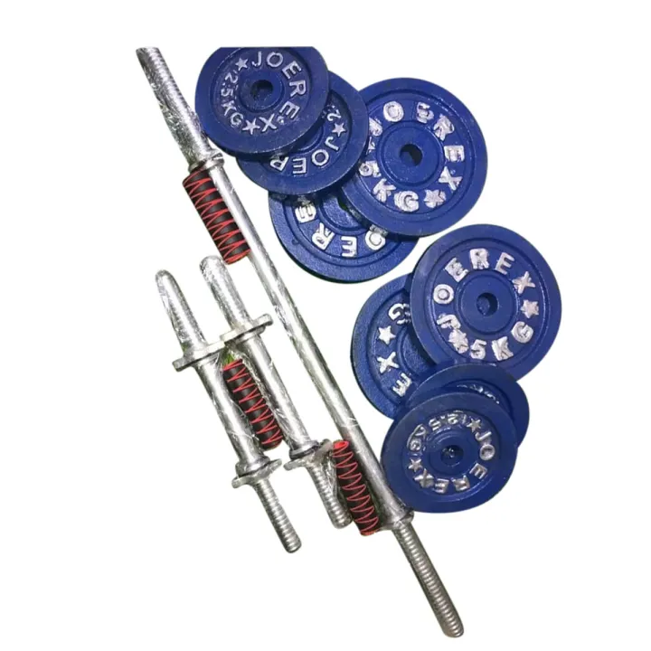 Combo Dumbbell Plate With 3 Feet Barbell Bar and Two 10 inch Sticks ...