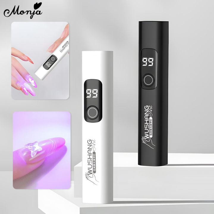 Monja Handheld Nail Dryer LED Display Mini Flashlight Rechargeable Lamp ...