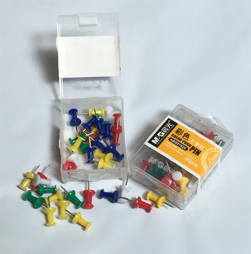 M&G Colorful Push Pins Plastic Box 35 Pushpins ABS92605 1box | Daraz.com.bd