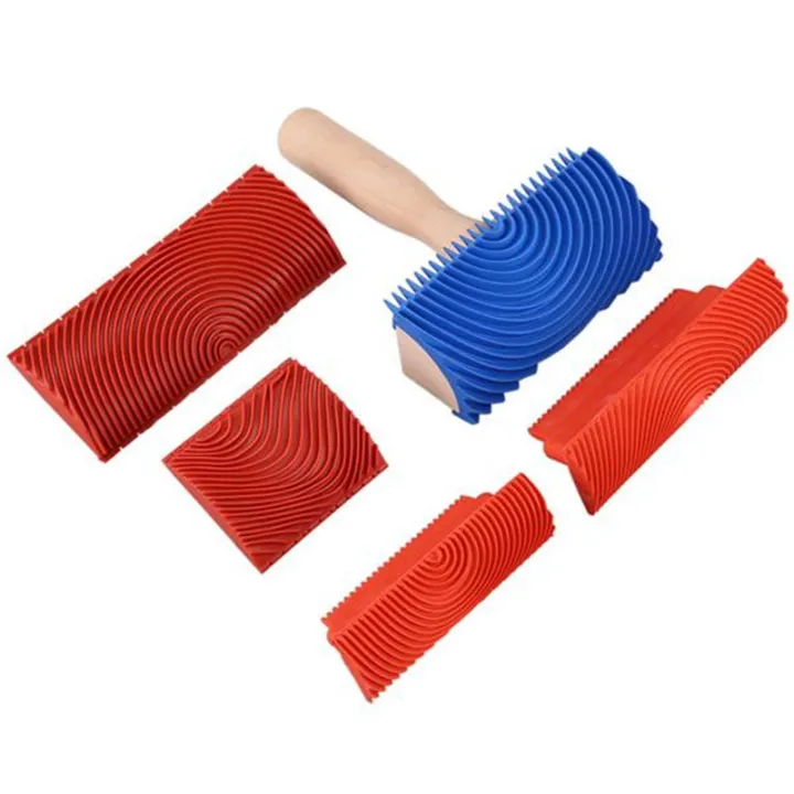 1Set Wood Roller Texture Tool Solid Wood Look Room Decor DIY Tool ...