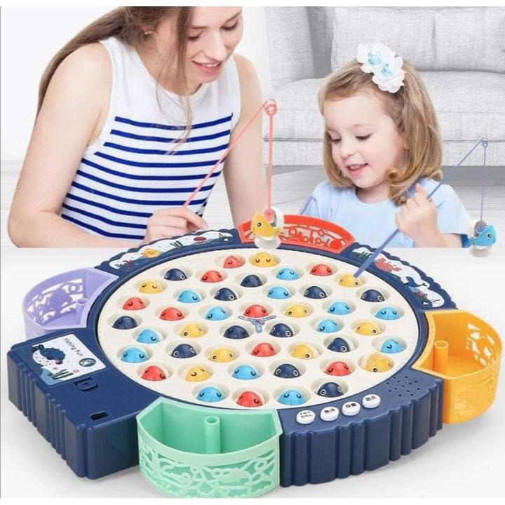 Fishing Board Game Toy Set for Kids Fish Shape Board-4 Player & 15 ...
