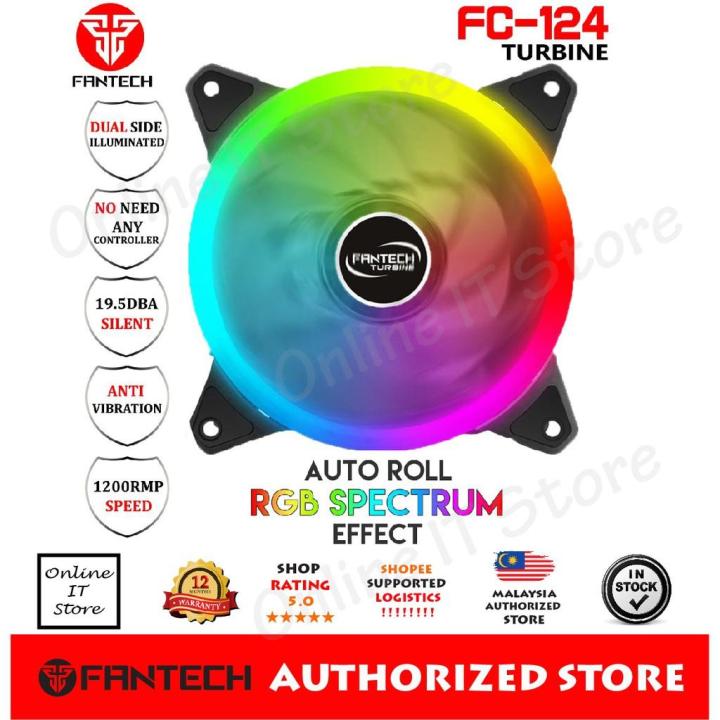FANTECH FC-124 120mm Anti-Vibration RGB Modes CaseFan With Dual Side ...