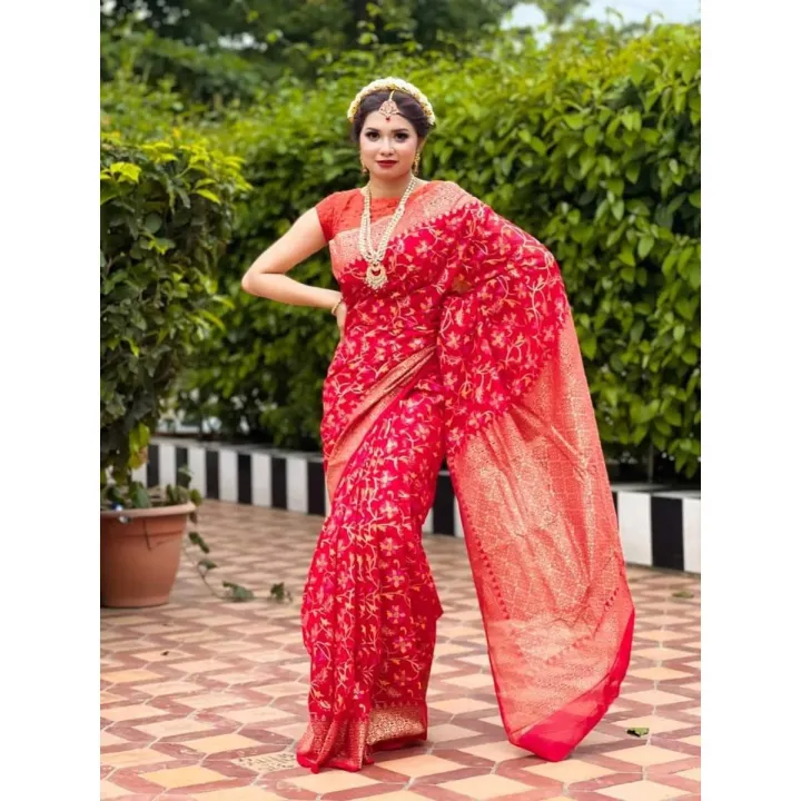 Half Silk On Skin Work Sharee - Sari | Daraz.com.bd