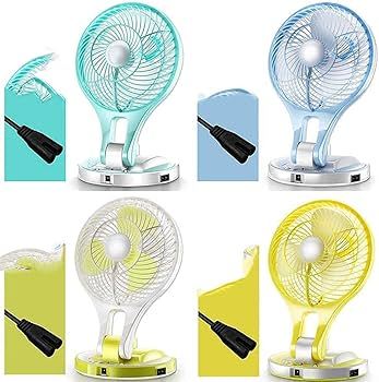 Rechargeable Folding Fan Mini fan With LED Light -JR 5580 | Daraz.com.bd