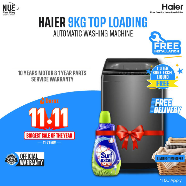 Haier 9KG Top Loading Automatic Washing Machine (HWM90-316S6) FREE ...