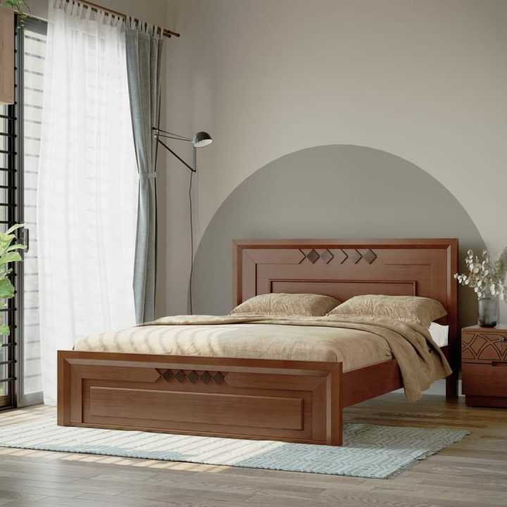 Wooden Bed Solid Semi Box Bed Classic Wood Crafts Furniture Sami Dobul ...