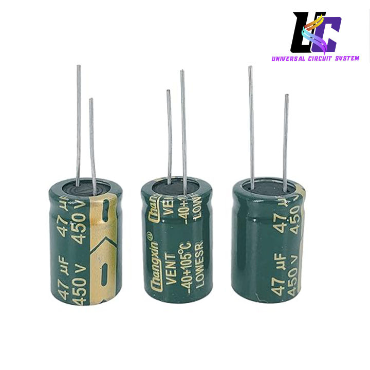 2 pcs 450V 47UF Aluminum Radial Electrolytic Capacitor Kit Long Leads ...
