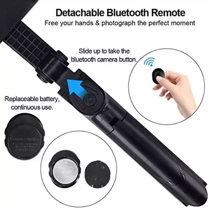 XT-02 Flexible 2 in 1 Bluetooth Selfie Stick Horizontal and Vertical ...