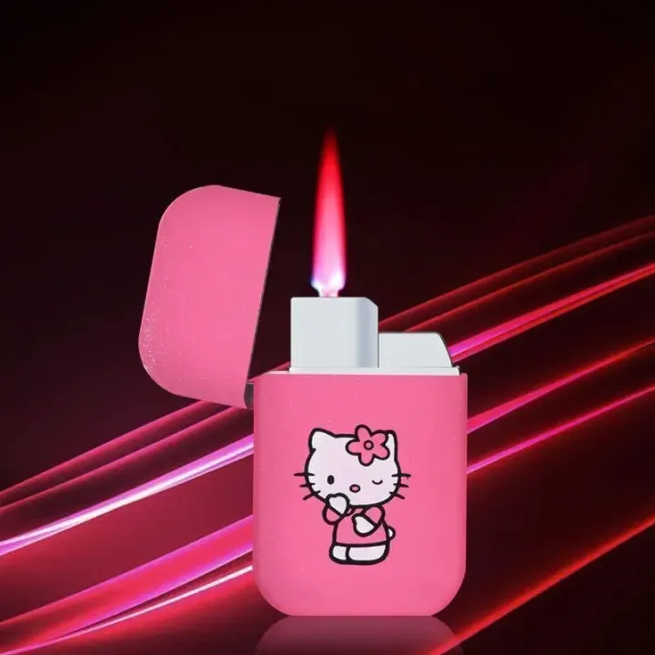 Creative Metal Windproof Lighter Sanrioed Red Flame Lighter Hello Kitty ...