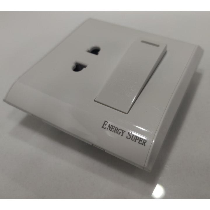 Energy Super VIP 10A 2 Pin Socket with Switch Prime Caliber Off White ...