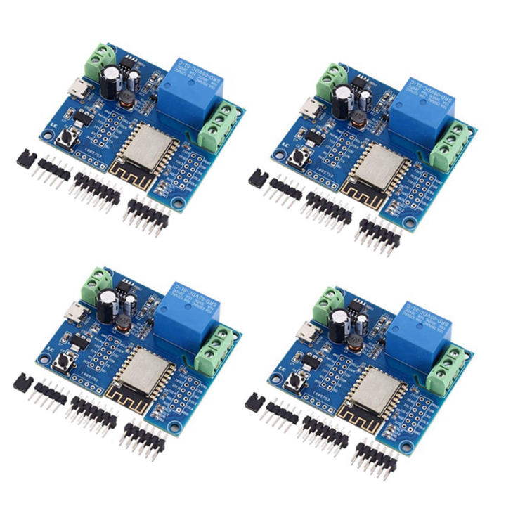 4X WIFI Relay Controller Module, DC 5V 8V-80V ESP8266 Wireless Controller Module ESP-12F for IOT ...