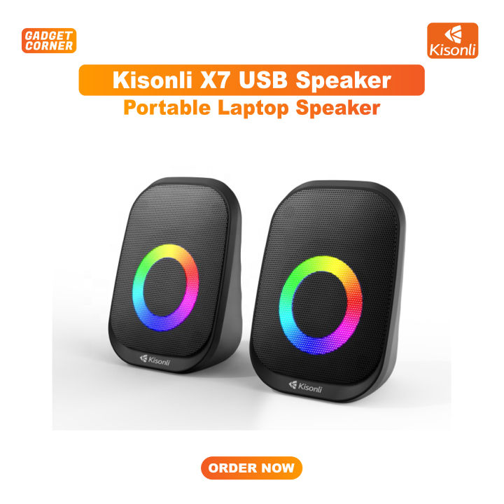 KISONLI X7 Computer Multimedia Speaker 2.0 Two-Way USB AUX 3Watt ...