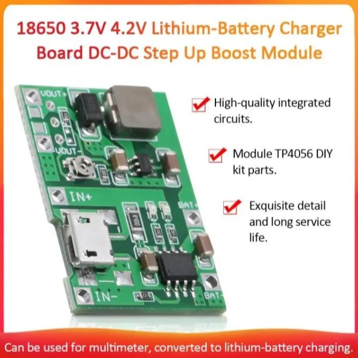 3.7V to 12V 9V 5V 2A Adjustable Step Up 18650 Lithium Battery Charging ...