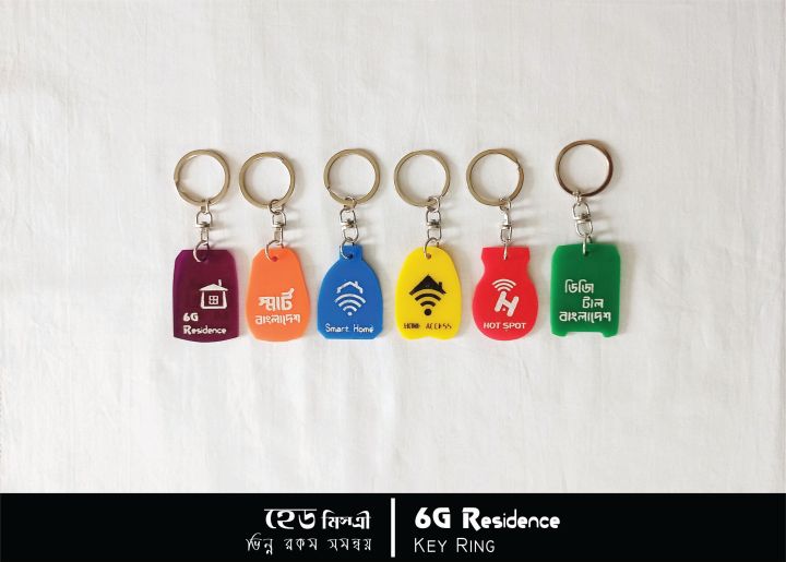 Stylish Key Ring by Acrylic (Residence) - 6 pcs | Daraz.com.bd