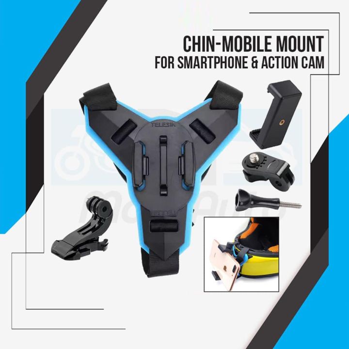 Helmet Chin Mobile Mount with Phone holder Motorcycle Helmet Stand for ...