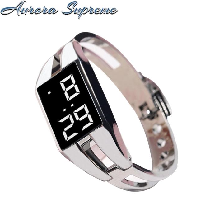 Women Digital Wrist Watch Accurate Ladies LED Electronic Watch Bracelet ...