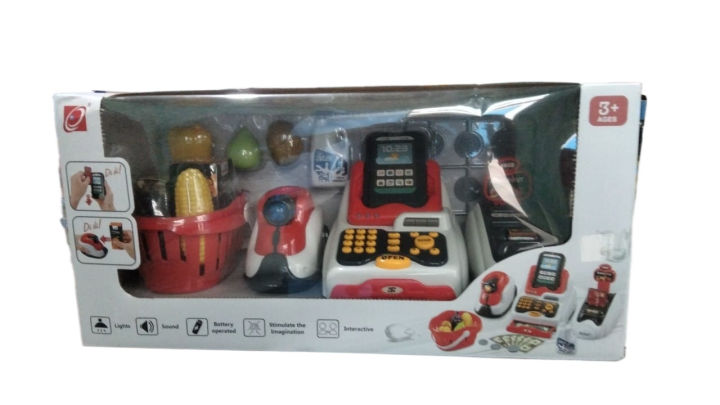 Kids Simulation Cash Register Toy Set Pretend Play Supermarket Shopping ...