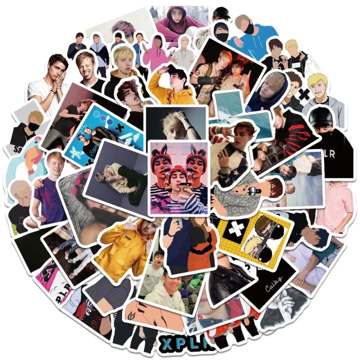 10/50Pcs Influencer Sam and Colby Stickers Funny Cool Graffiti Decals ...