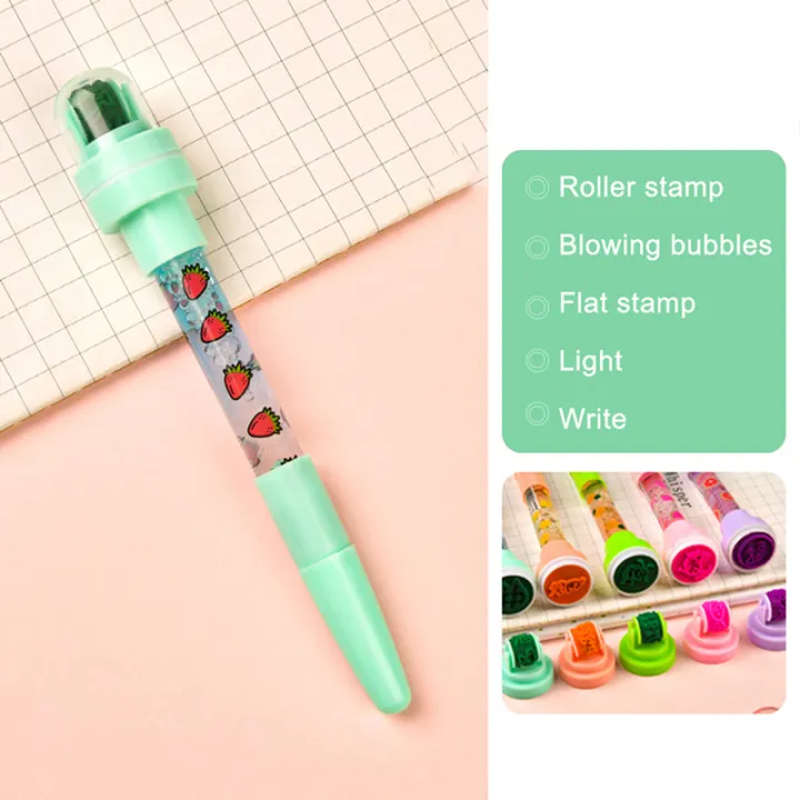 【Must-Have Style】 5 In 1Multi-function Ballpoint Pen Bubbler Pen With ...
