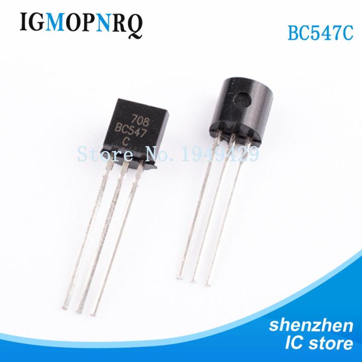 100PCS BC547C TO-92 BC547 547C Bipolar junction transistor (BJT) NPN 45V 100mA HFE/800 New ...