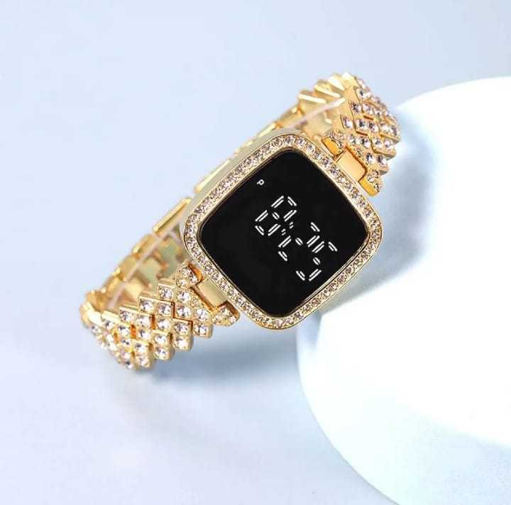 Trendy Diamond Chain Bracelet Touch Screen Ladies Watch 1Pcs | Daraz.com.bd