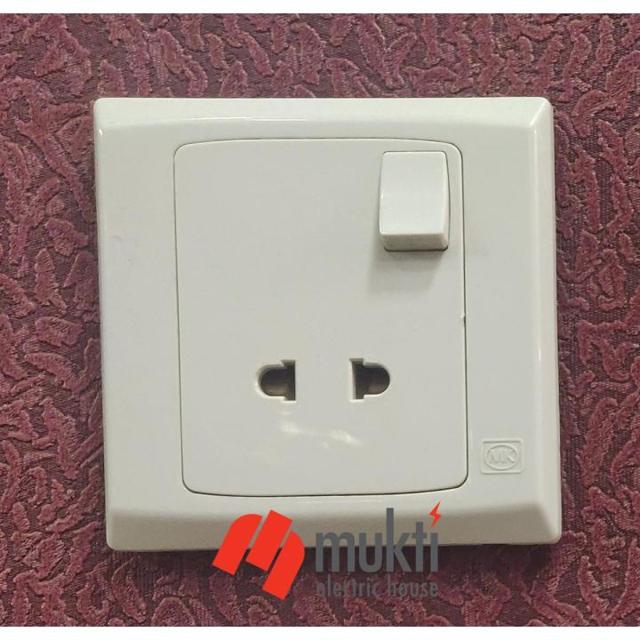 MK Made in Singapore SLIMLINE PLUS 2 Pin 10A Socket with Switch Two ...