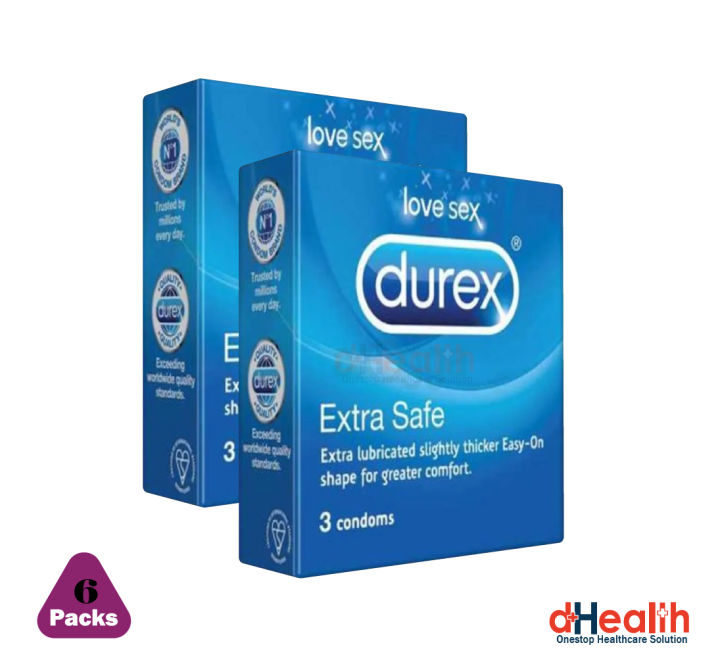 Durex - Extra Safe Condom - 2s Combo Pack (3x2) = 6pcs | Daraz.com.bd