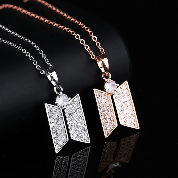 K-POP BTS Stylish Necklace Fashion Jewelry Chain Locket for Women Girls ...