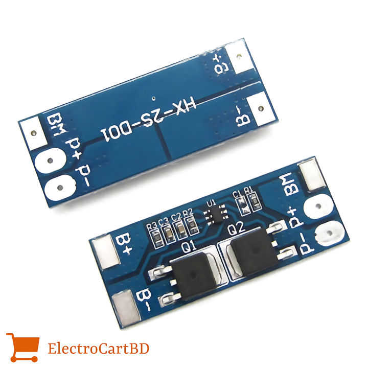 2S BMS Module 8A Li-ion 7V to 8V Current Battery Protection Board ...