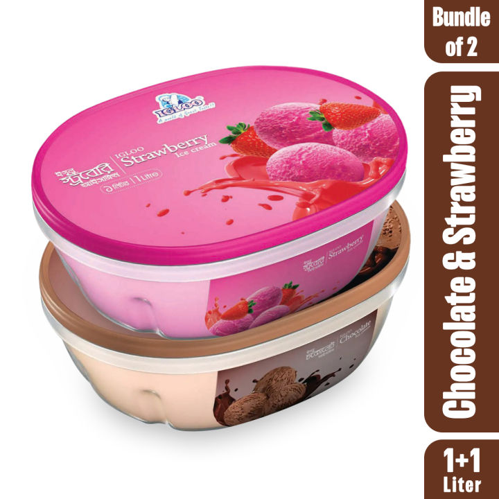 IGLOO Chocolate and Strawberry 1 Liter Ice Cream Combo Pack | Daraz.com.bd